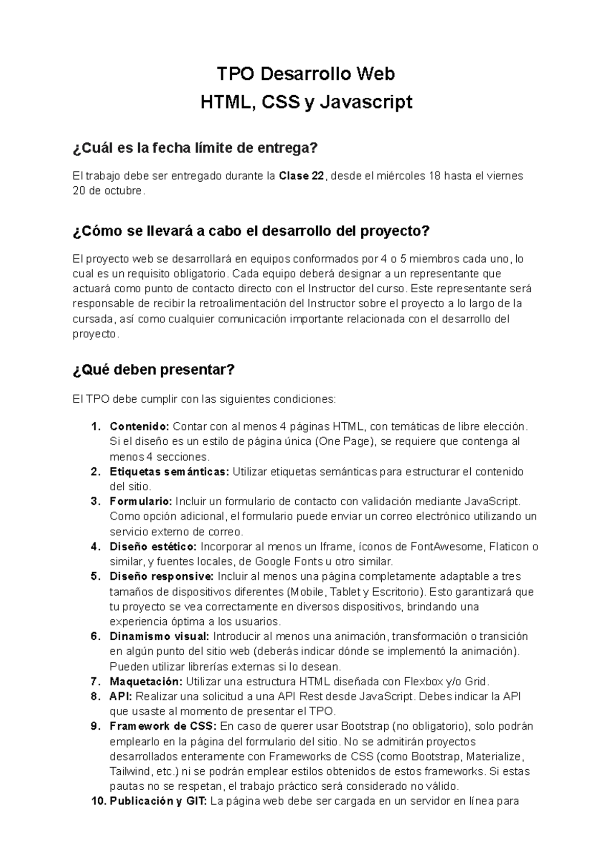 TPO Desarrollo Web HTML CSS JS - Agosto 2023 - TPO Desarrollo Web HTML, CSS y Javascript ¿Cuál ...