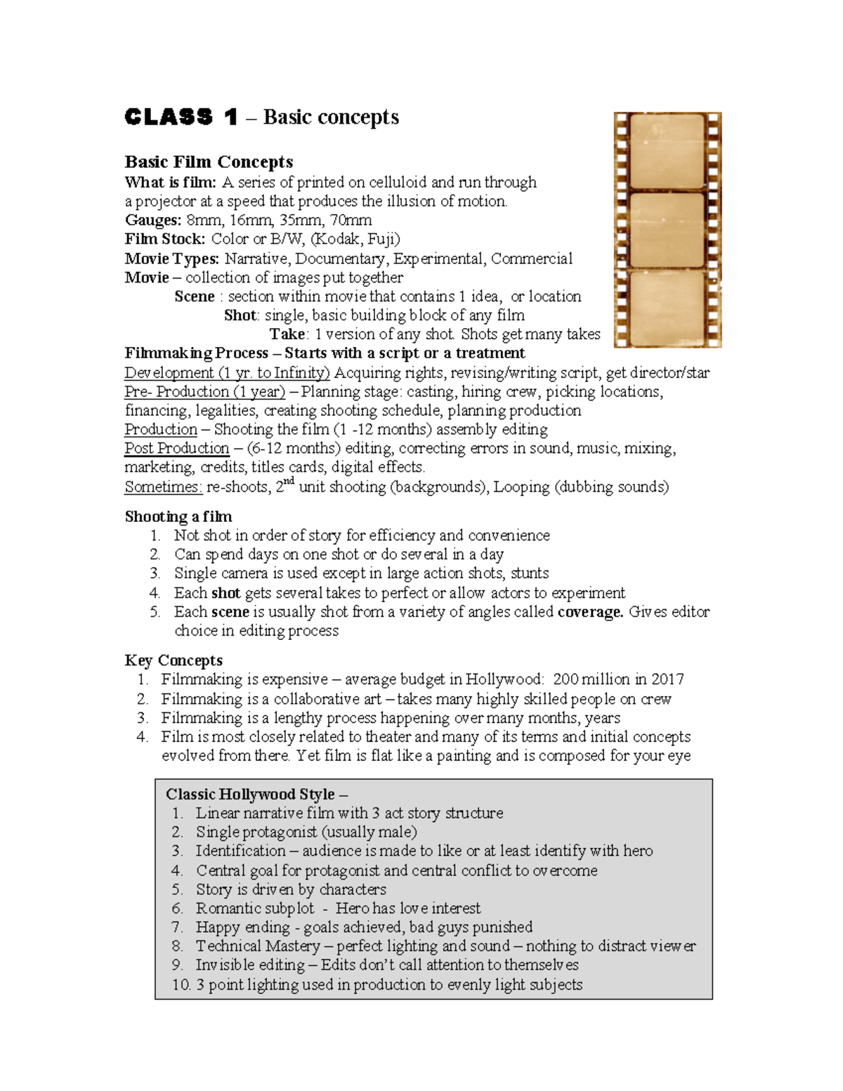 Handout 1-Narration and terms(1)-2 - CLASS 1 – Basic concepts Basic ...