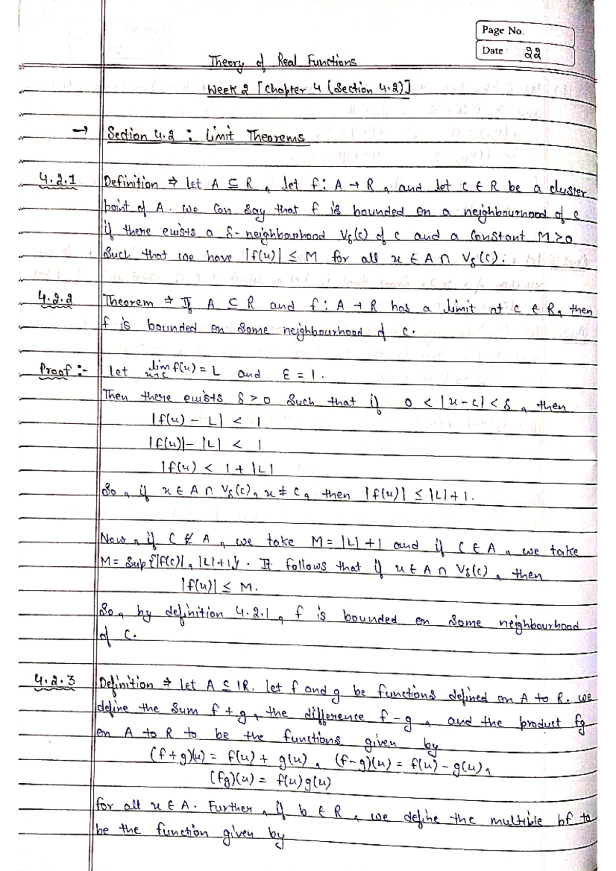 Theory Of Real Functions Week 2 - Bsc(H) Mathematics - Studocu