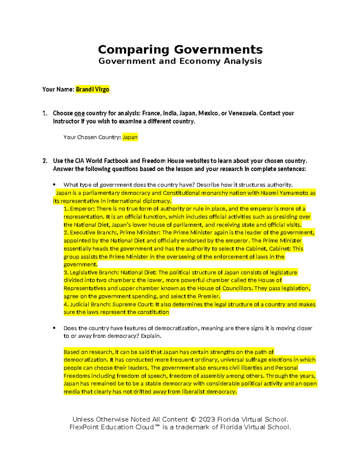 Comparing governments template - Comparing Governments Government and ...