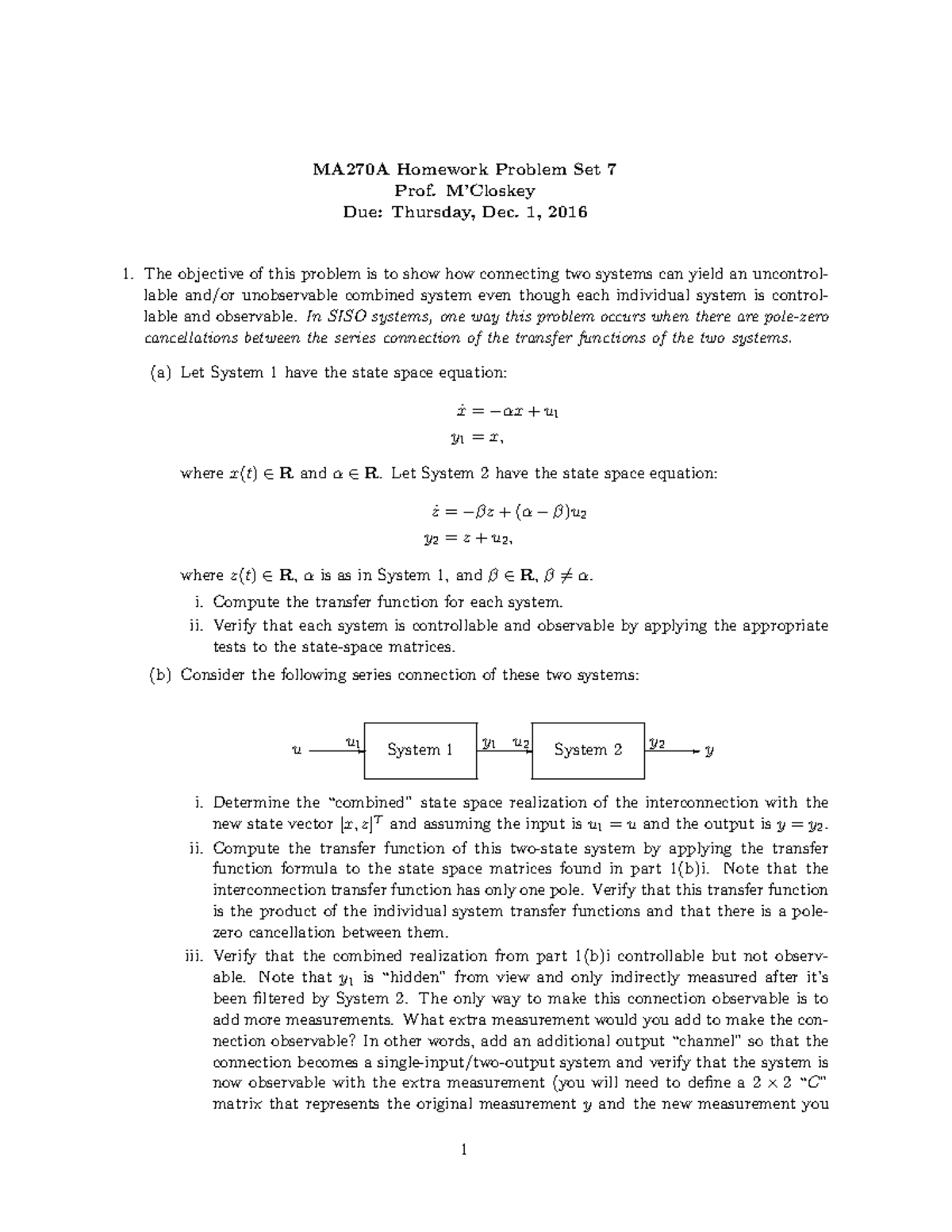 HW7 CH - homework 7 - MA270A Homework Problem Set 7 Prof. M’Closkey Due: Thursday, Dec. 1, 2016 ...