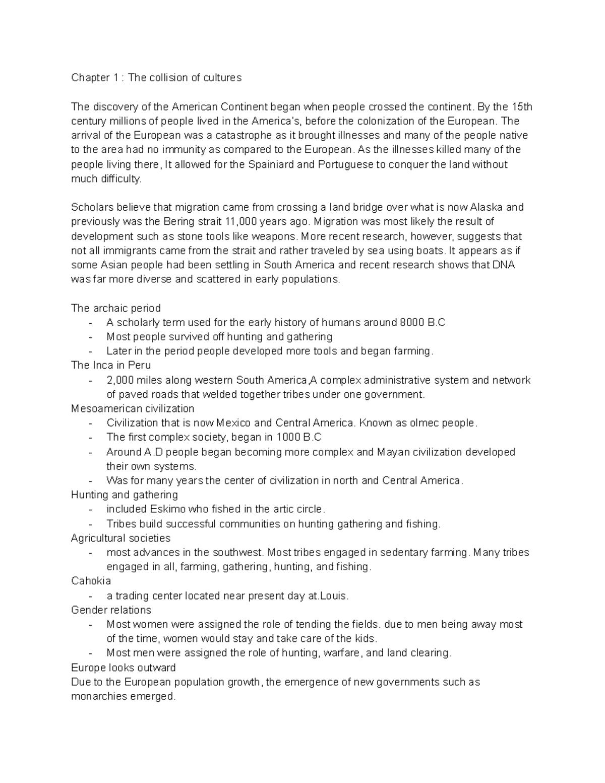 The Collision of Cultures: Discovery of the American Continent - Studocu