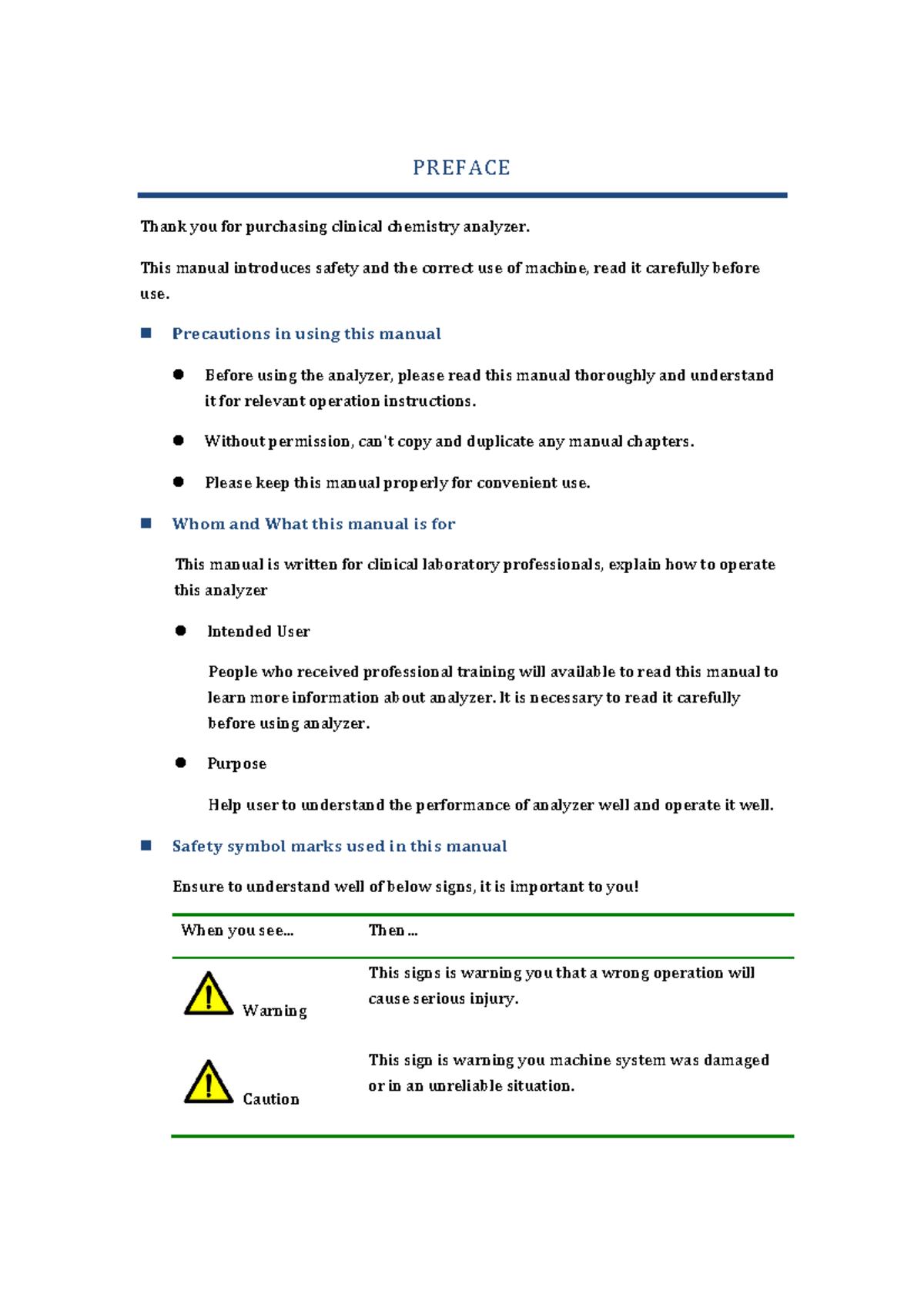 ES-102 User's Manual V7 - PREFACE Thank you for purchasing clinical ...