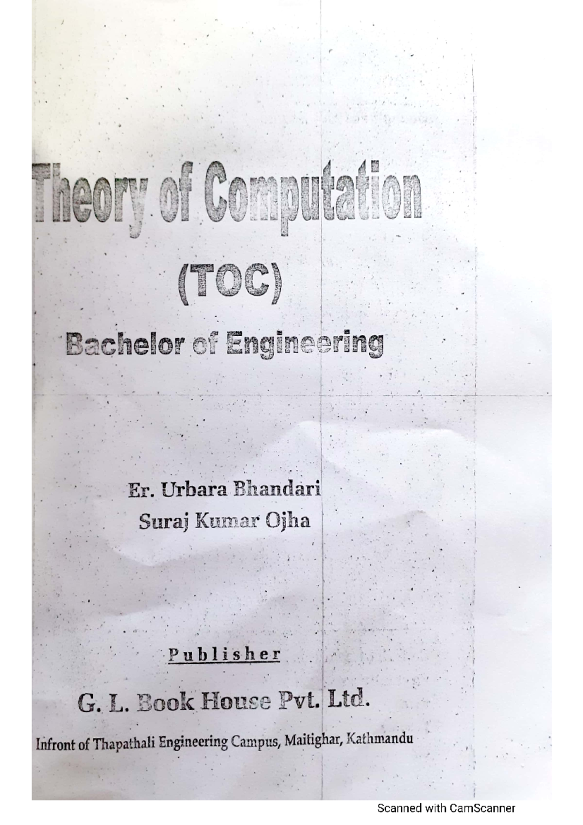 Theory of Computation (BCT-3rd) - Computer Engineering - Studocu