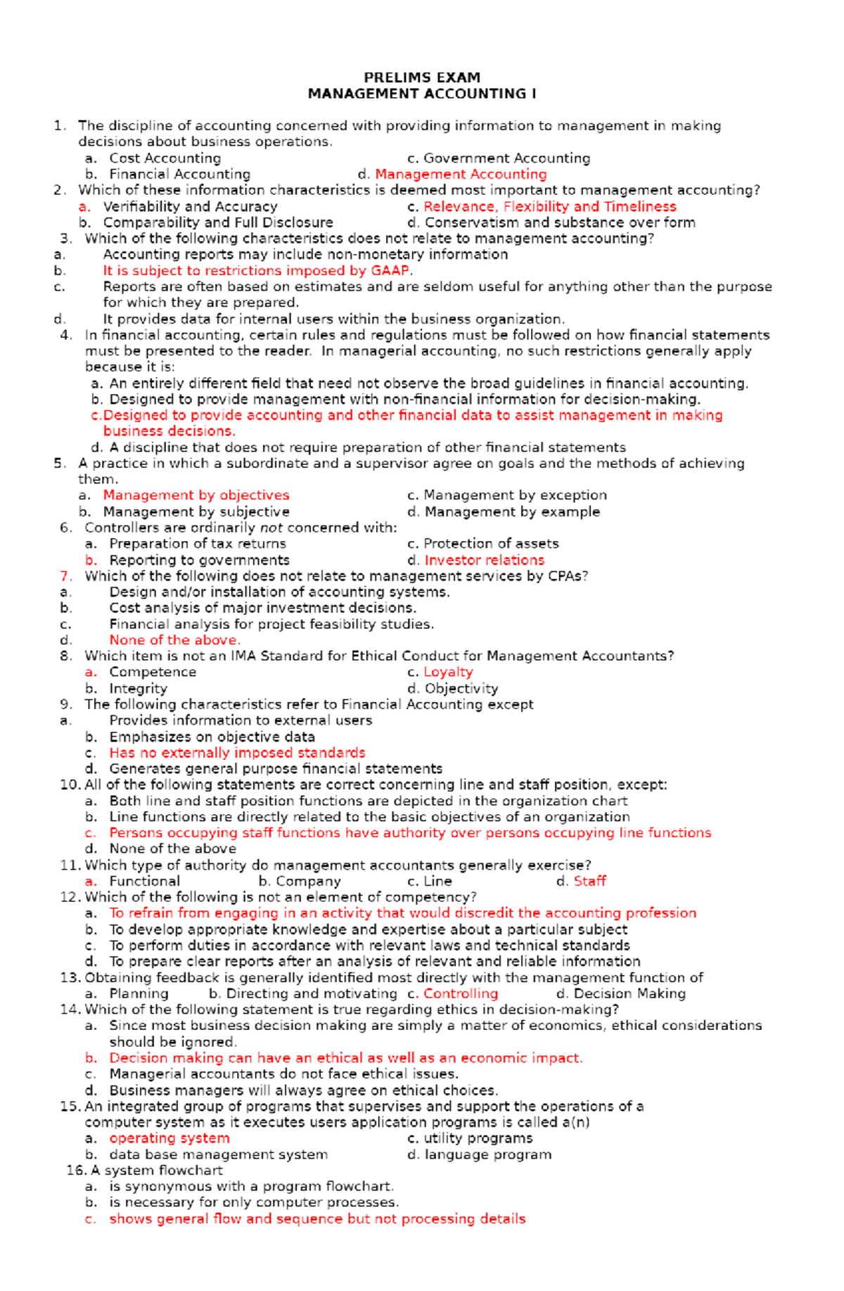 Management Advisory Services REVIEWER 2022 - Business Admin - Studocu