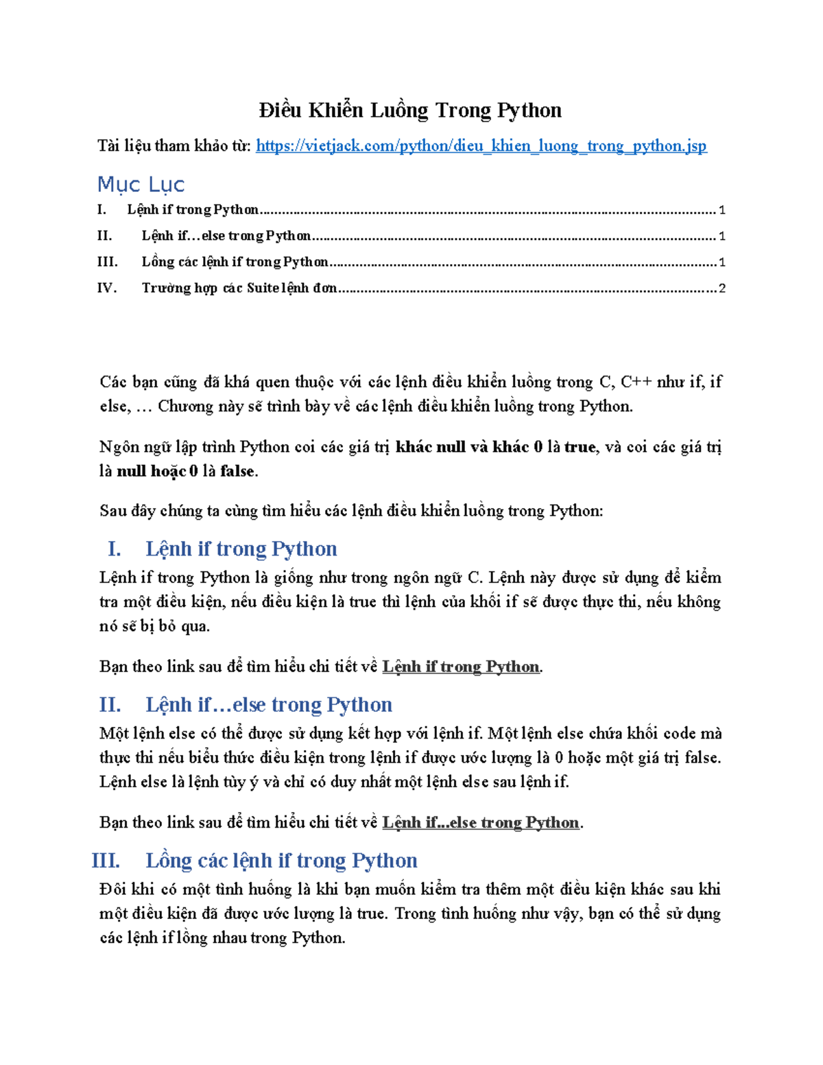 Dieu Khien Luong Trong Python - Điều Khiển Luồng Trong Python Tài liệu tham khảo từ: - Studocu