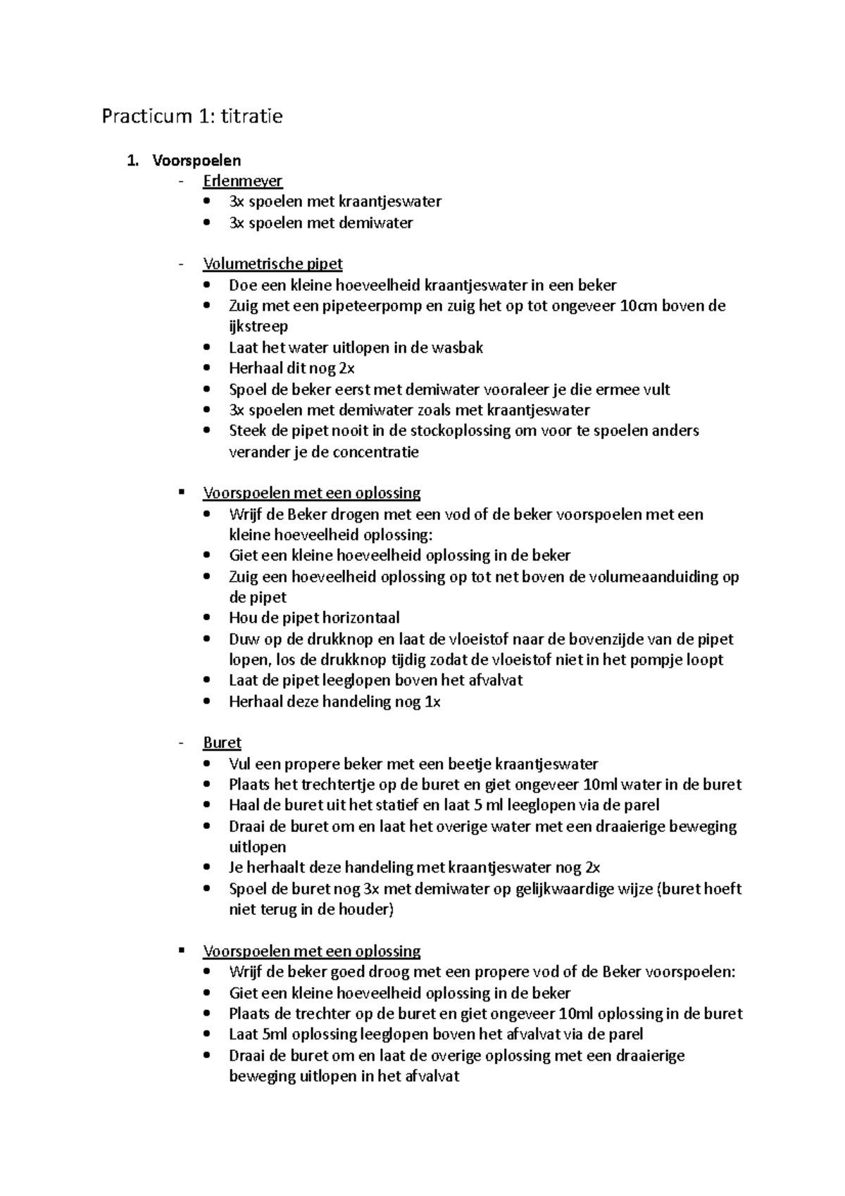 Practicum 1 - Basis principes voor practica - Practicum 1: titratie ...