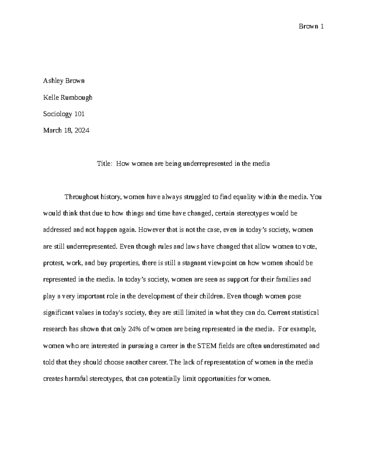 Homework 1 - Ashley Brown - Google Docs - Ashley Brown Kelle Rumbough ...