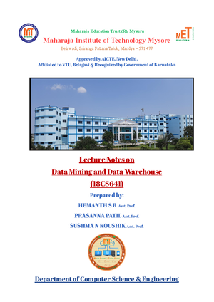 DMDW Module 4 Document - Data Mining - VTU - Studocu