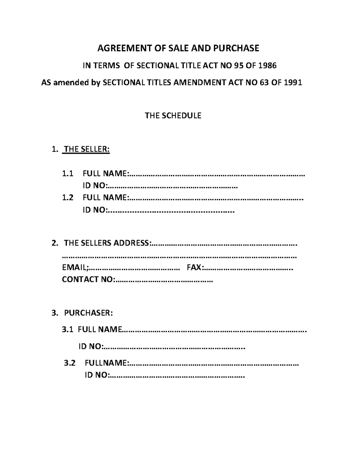Lesson 3- LAW- Agreement OF Purchase AND SALE - AGREEMENT OF SALE AND ...