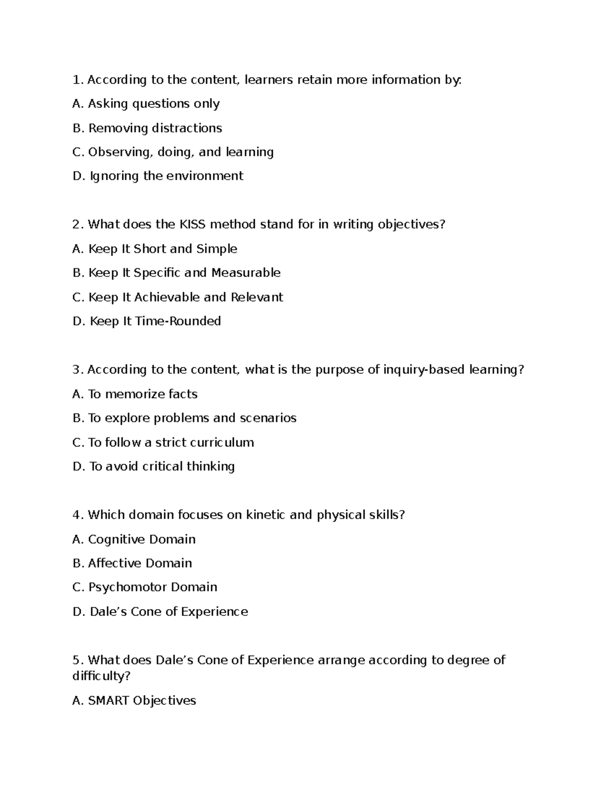 Reviewer teacher science - According to the content, learners retain ...