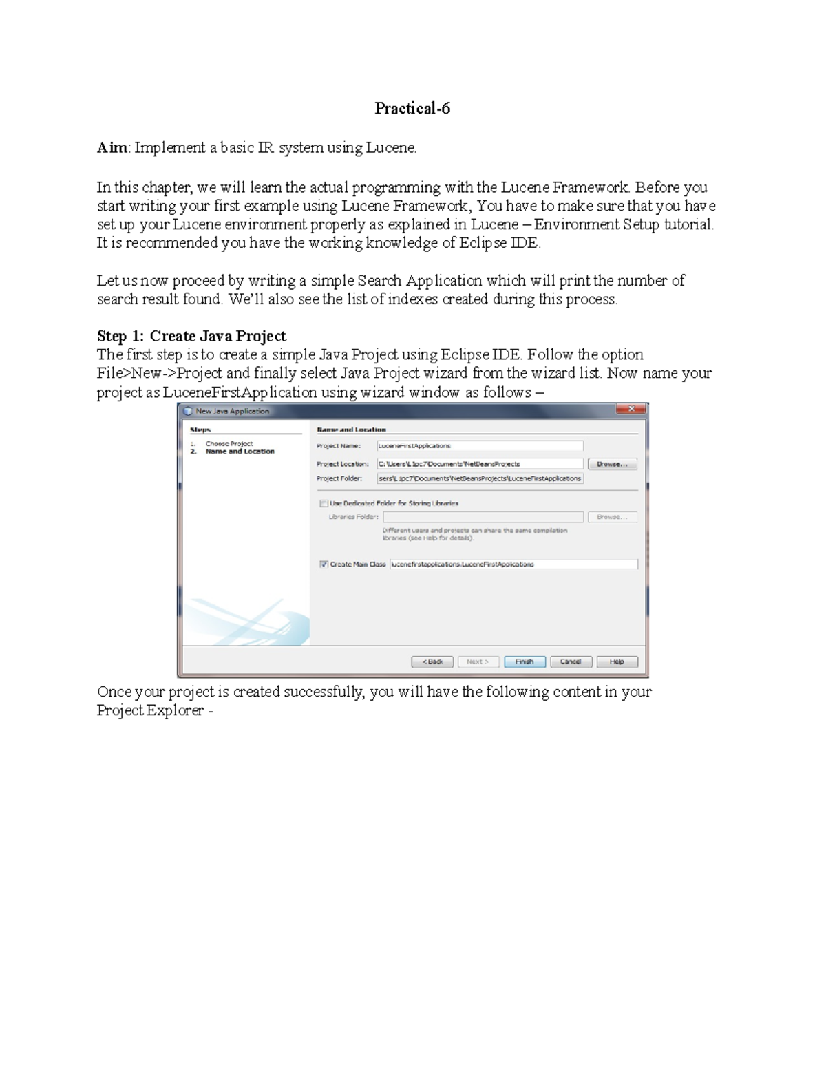 IR 6 - Practical- Aim: Implement a basic IR system using Lucene. In ...