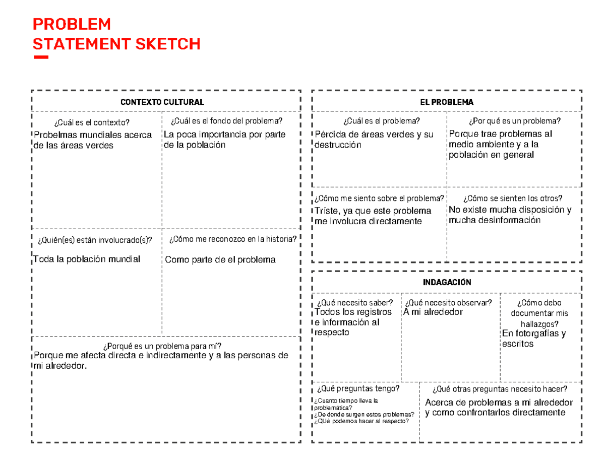 Toolkit Problem Statement Sketch ED - PROBLEM STATEMENT SKETCH ¿Cuál es ...