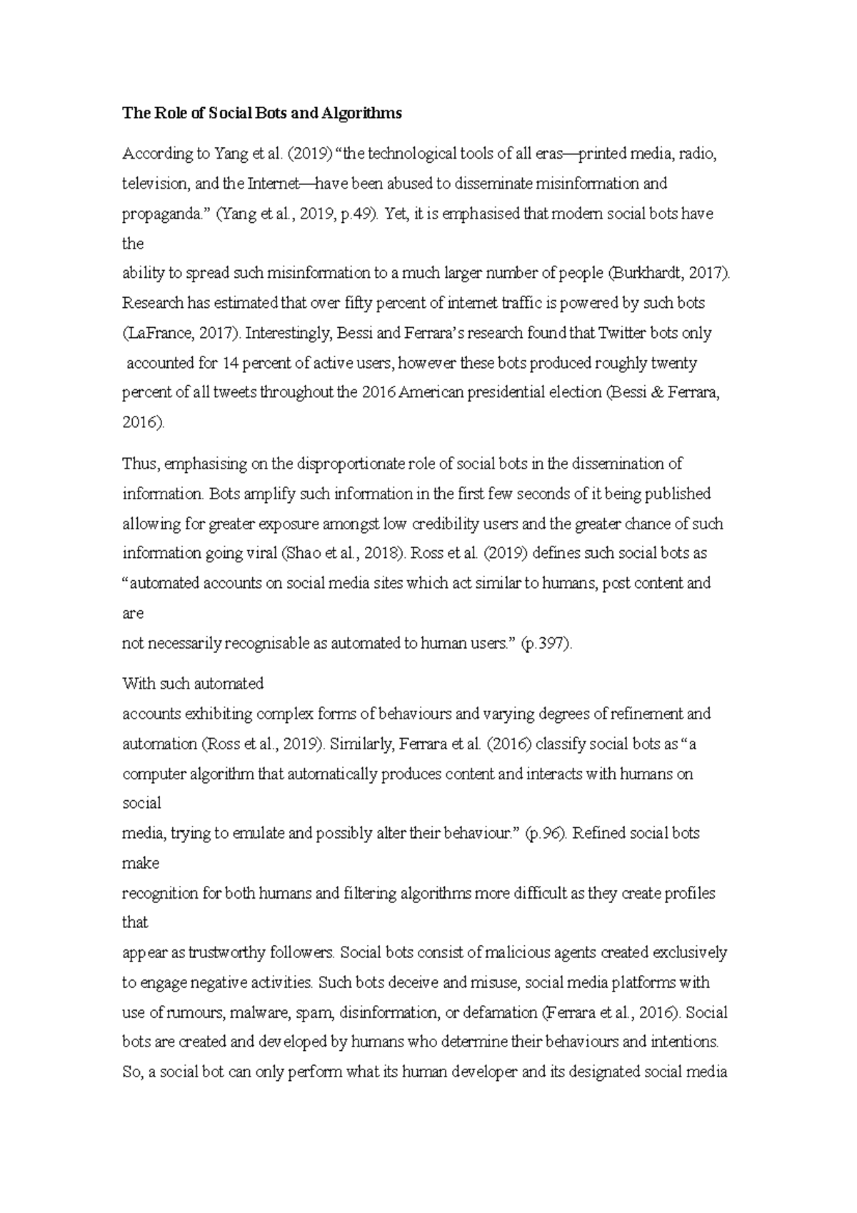 The Role Of Social Bots And Algorithms The Role Of Social Bots And Algorithms According To