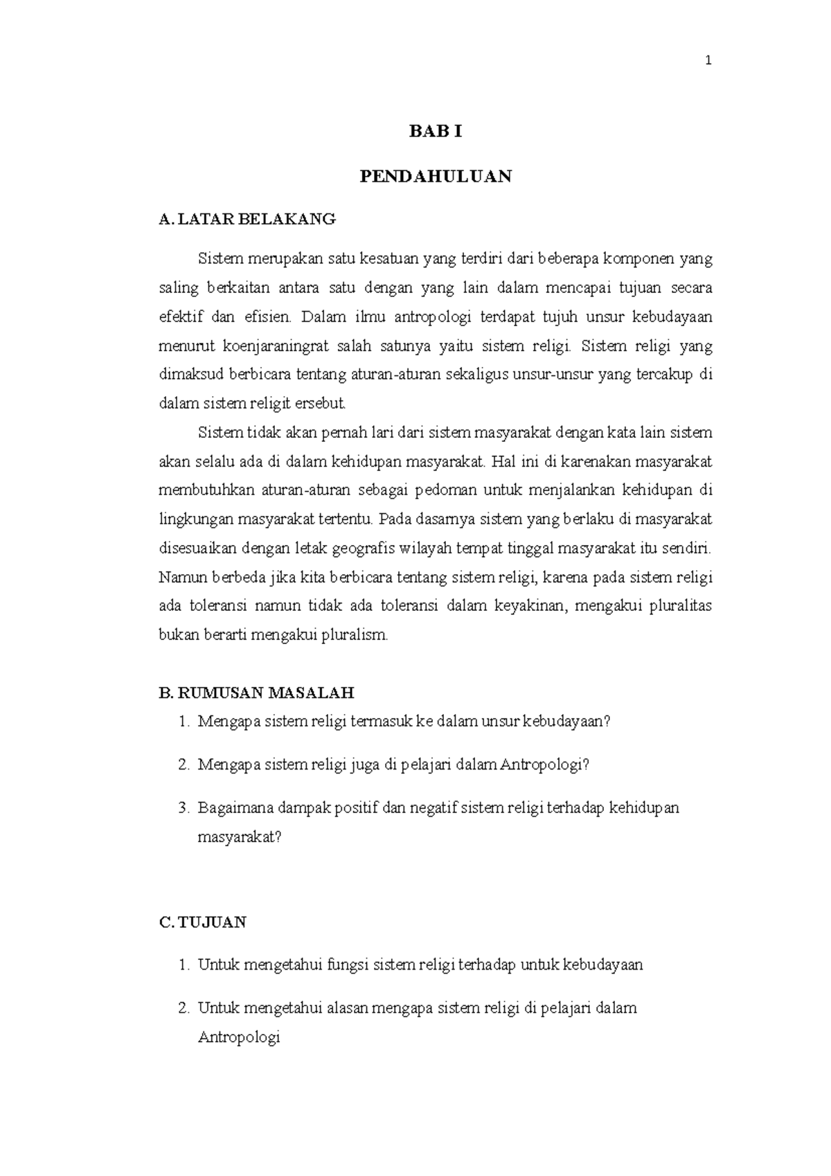 BAB I Pendahuluan - 1 BAB I PENDAHULUAN A. LATAR BELAKANG Sistem ...