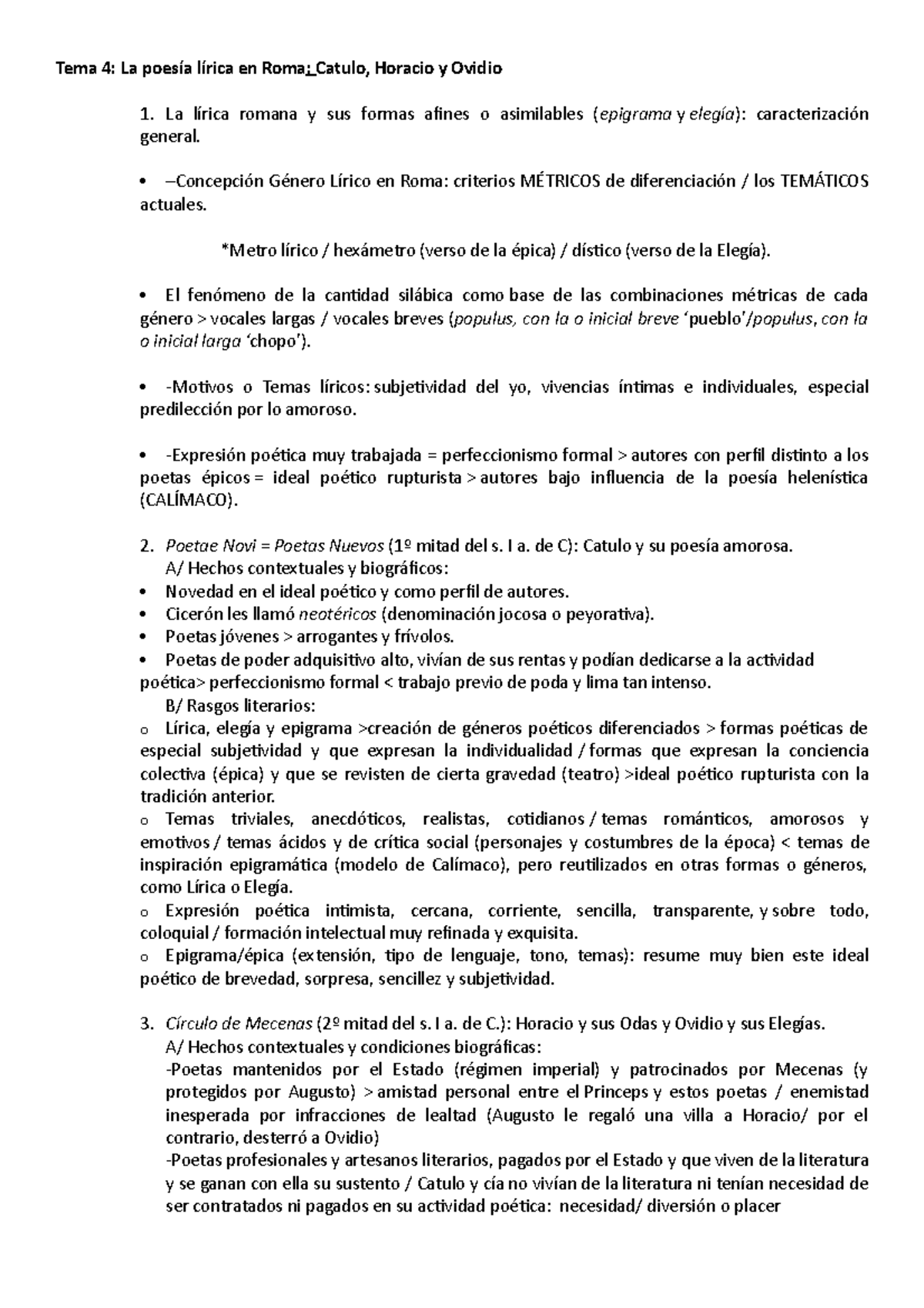 Apuntes latín asignatura fuentes clasicas - Tema 4: La poesía lírica en ...
