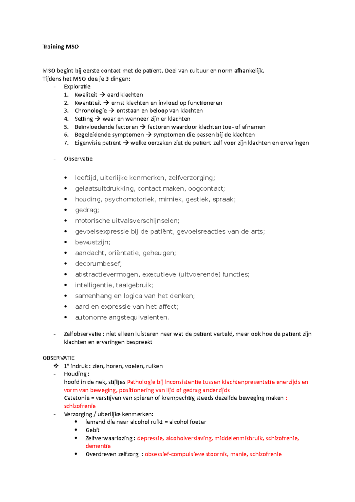 Training MSO - MSO - Training MSO MSO begint bij eerste contact met de patient. Deel van cultuur ...