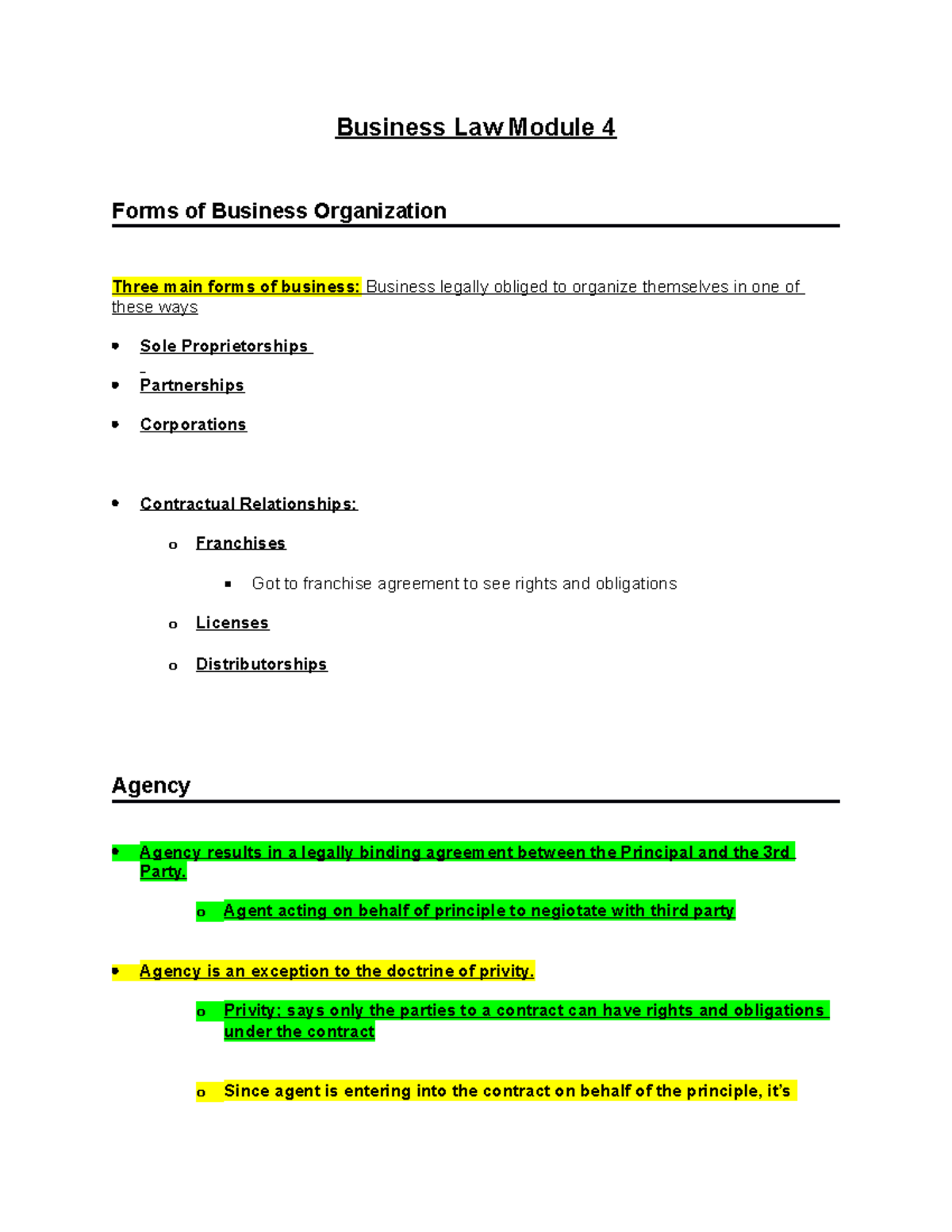 Business Law Module 4 - uifoied - Business Law Module 4 Forms of ...