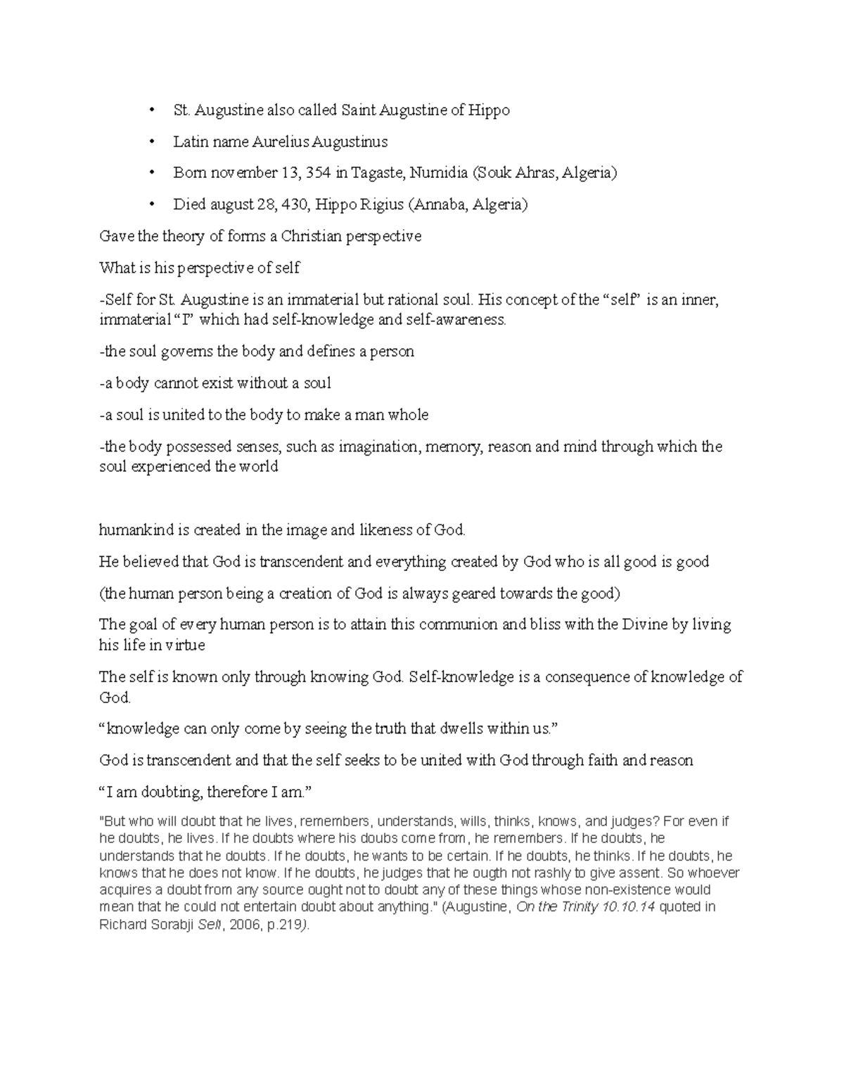 St Augustine notes and reviewer - St. Augustine also called Saint ...