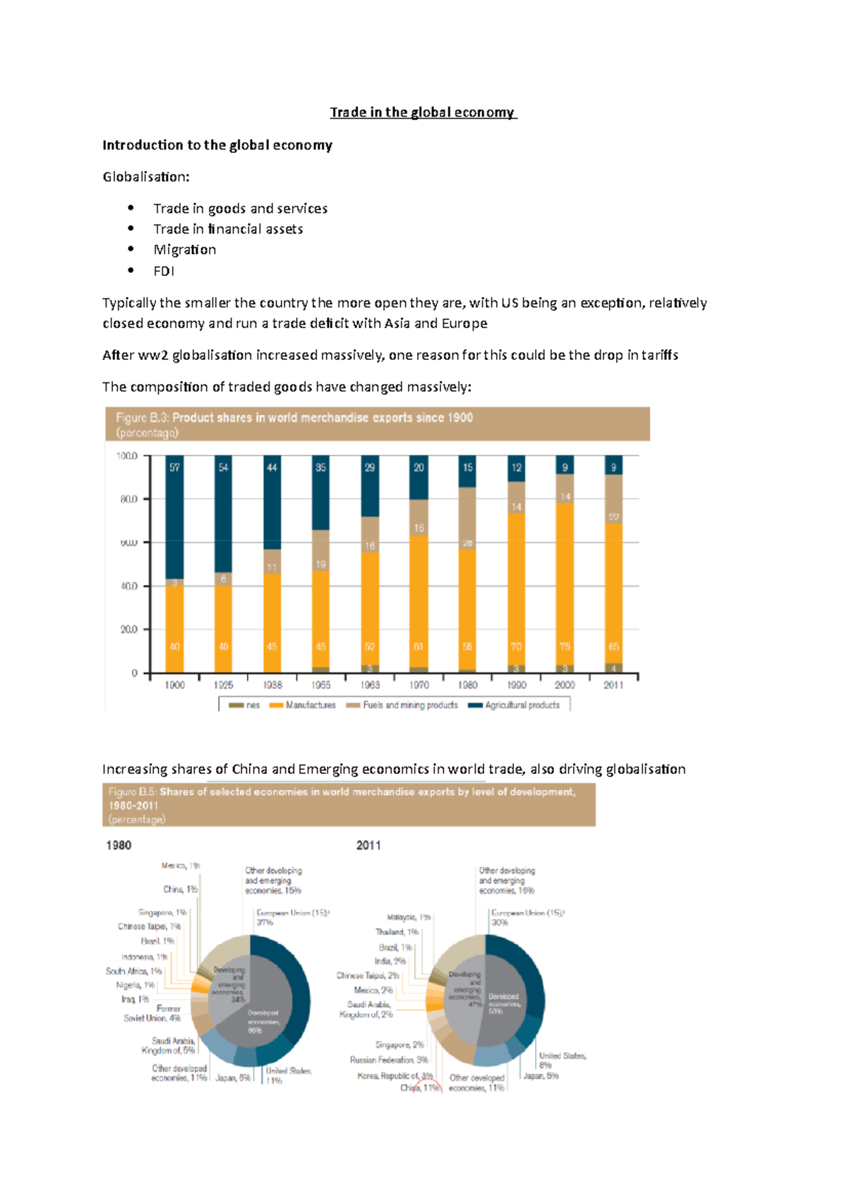 1. Trade in the global economy - Trade in the global economy ...
