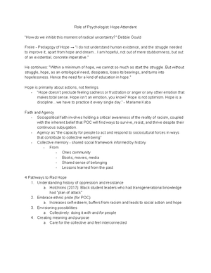 Lec 21 Notes - Social work, Harm Reduction, and Liberation Psychology ...