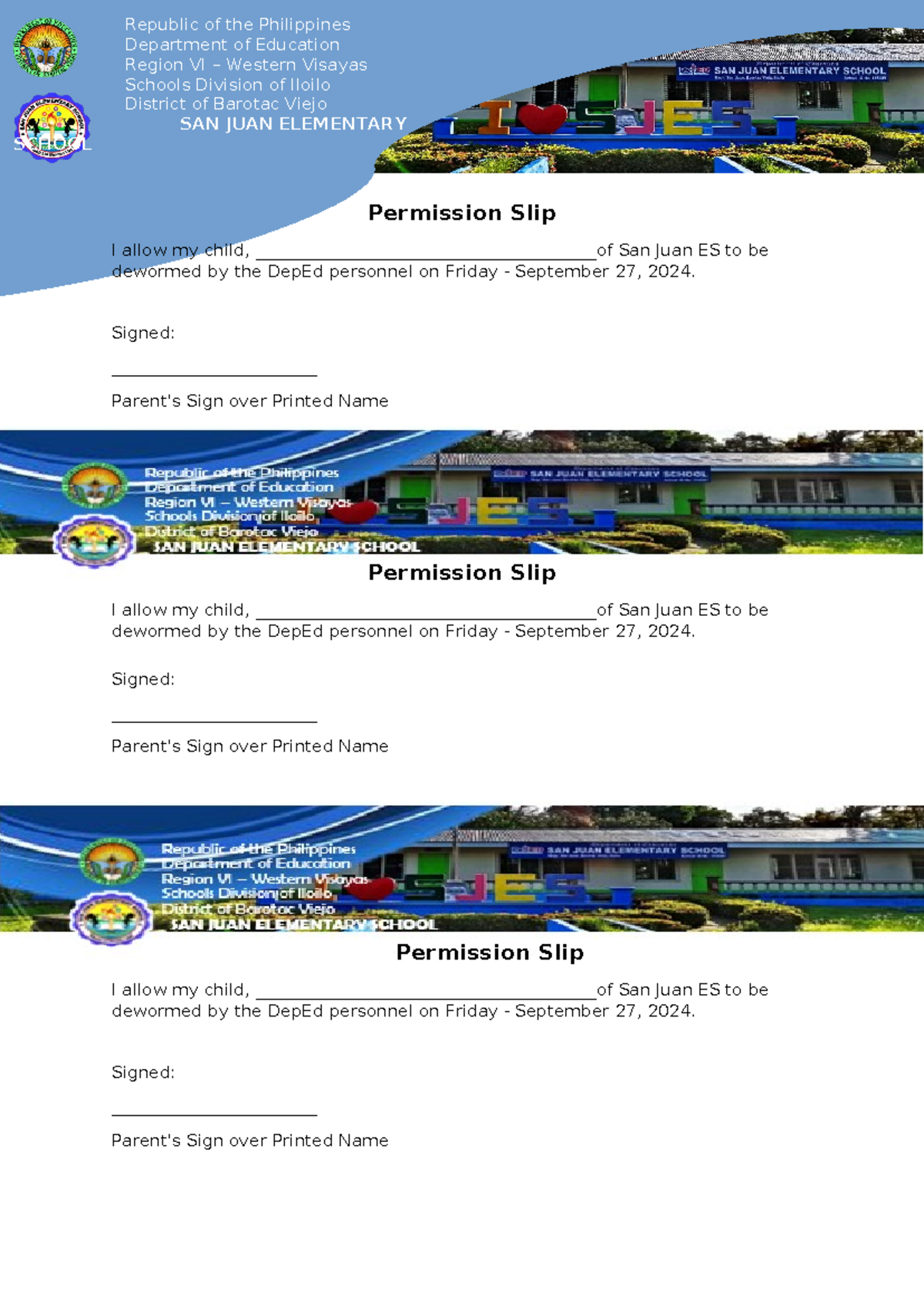 Permission-Slip-deworming - Republic of the Philippines Department of ...