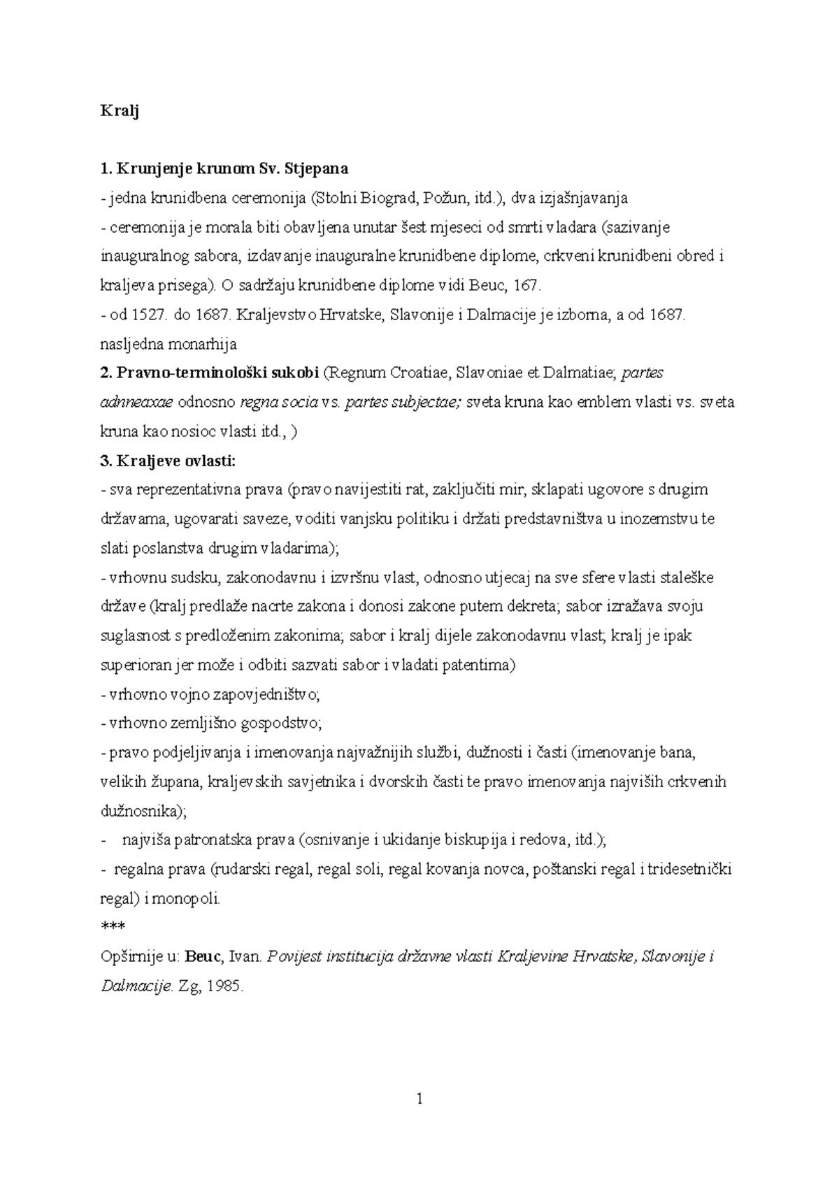Skripta, predavanja, Stefanec - Kralj 1. Krunjenje krunom Sv. Stjepana jedna krunidbena ...