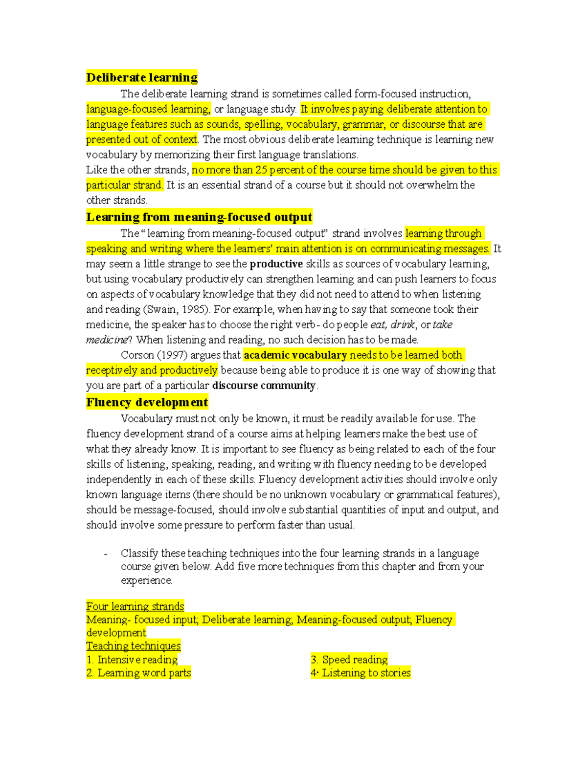 Practicum English Language - Deliberate learning The deliberate ...