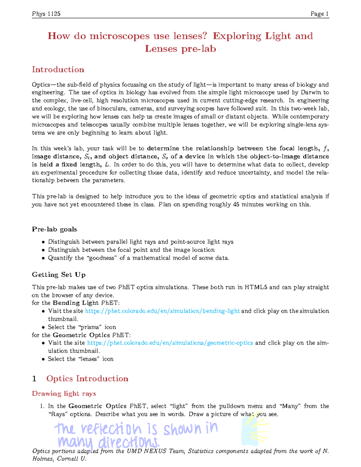 Optics+Pre+Lab - Pre lab - How do microscopes use lenses? Exploring ...