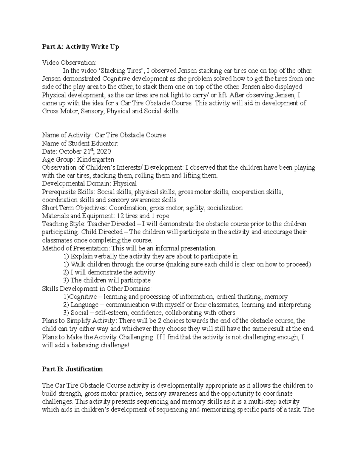 Activity Write Up - Mandatory assignment - Part A: Activity Write Up ...