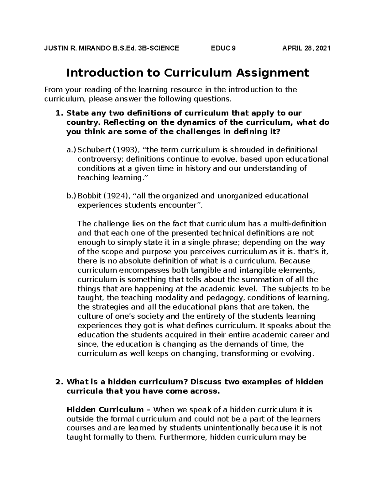 Intro-to-Curriculum - ..... - JUSTIN R. MIRANDO B.S. 3B-SCIENCE EDUC 9 ...