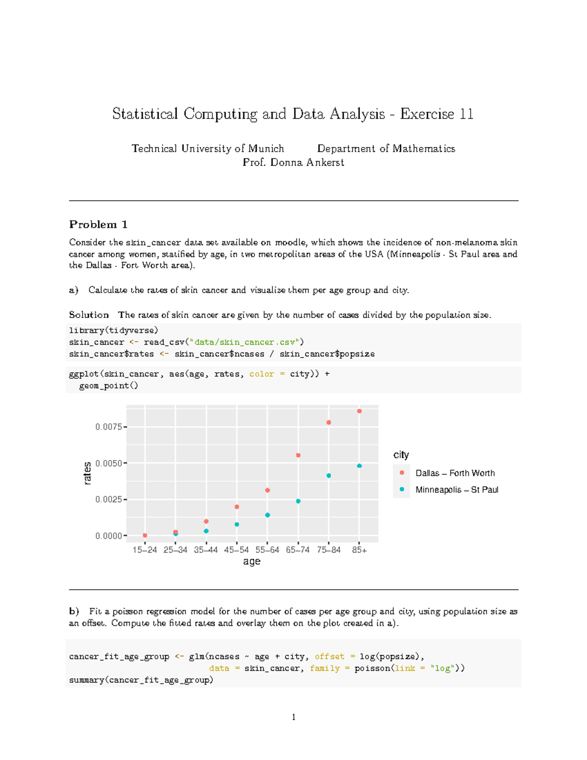 Solutions 11 - Study Material Summer Semester - Statistical Computing ...