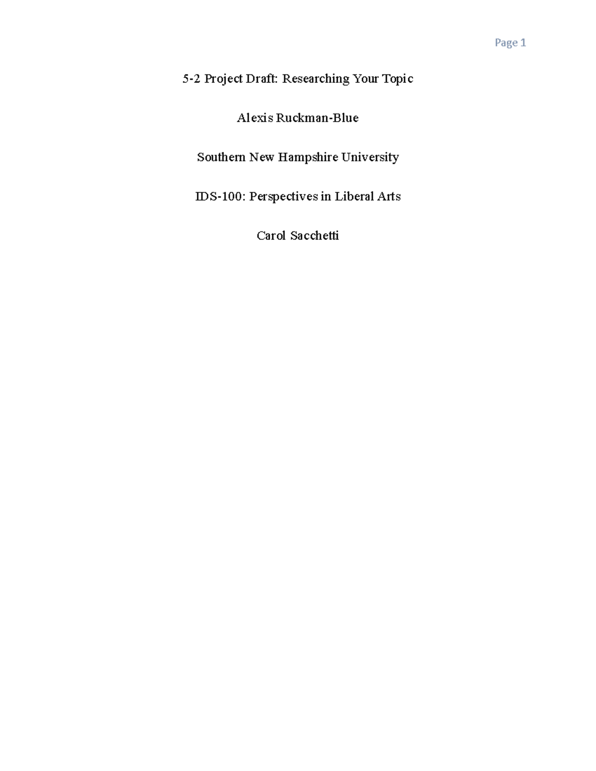 5-2 Project draft Researching your topic - Page 1 5-2 Project Draft ...