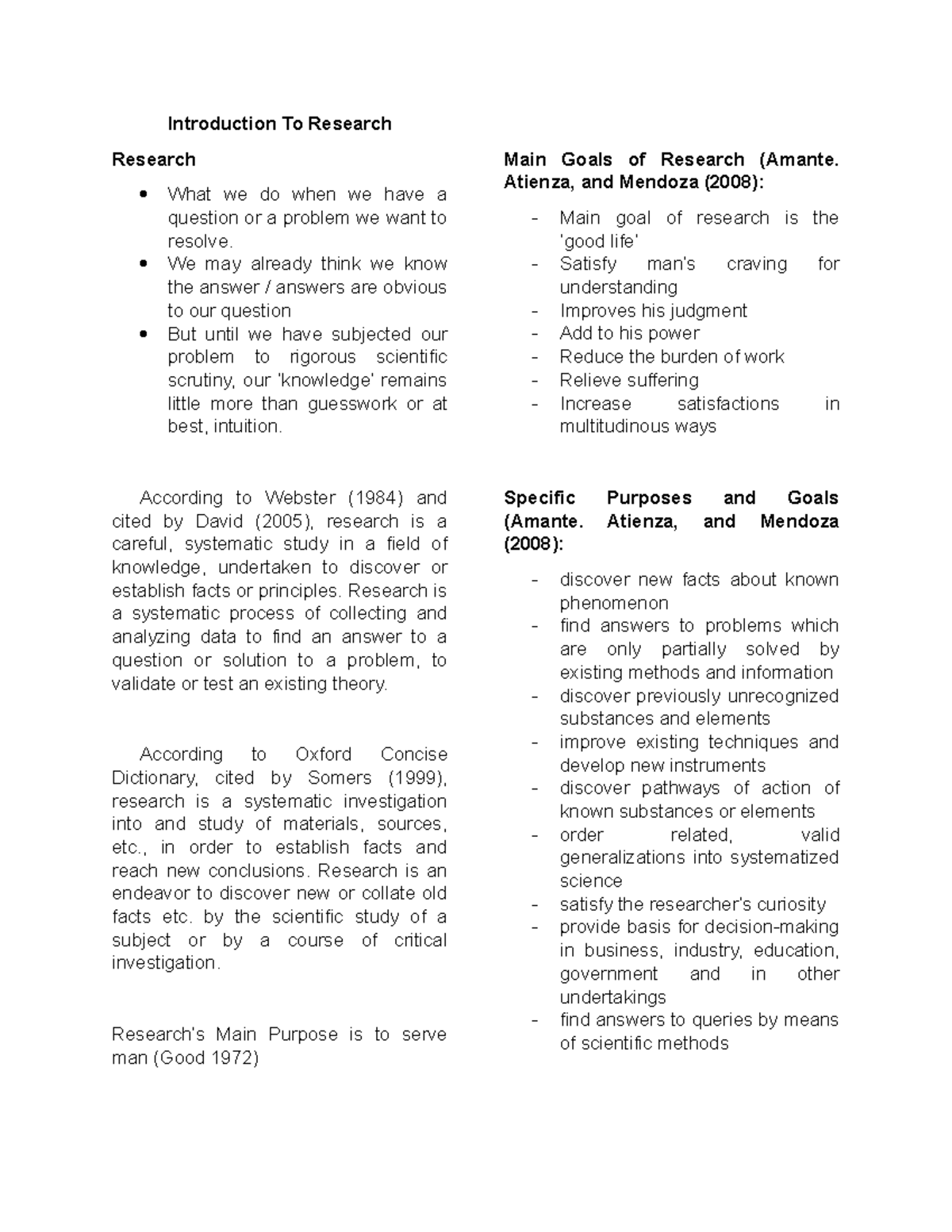 Introduction To Research - Introduction To Research Research What we do ...
