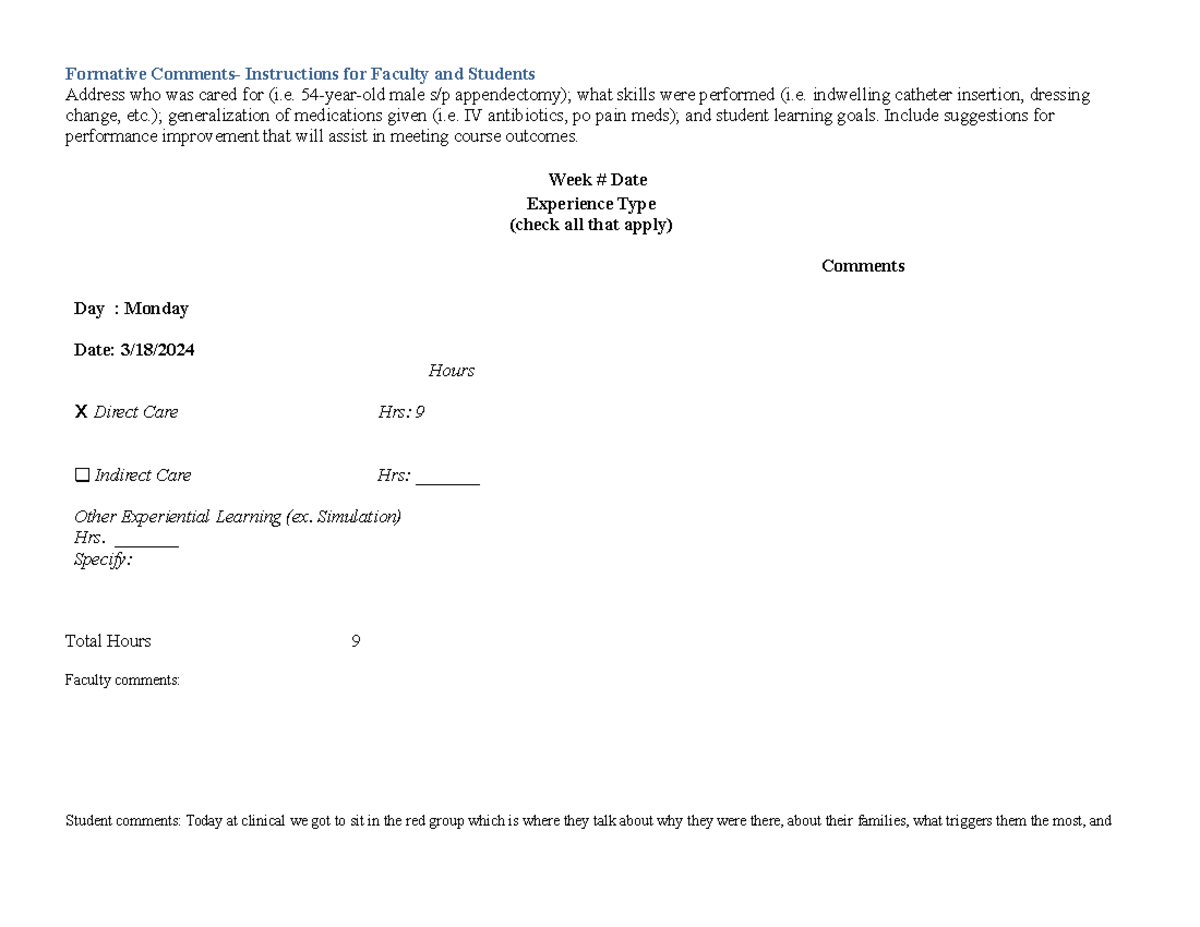3rd daily - help - Formative Comments- Instructions for Faculty and ...