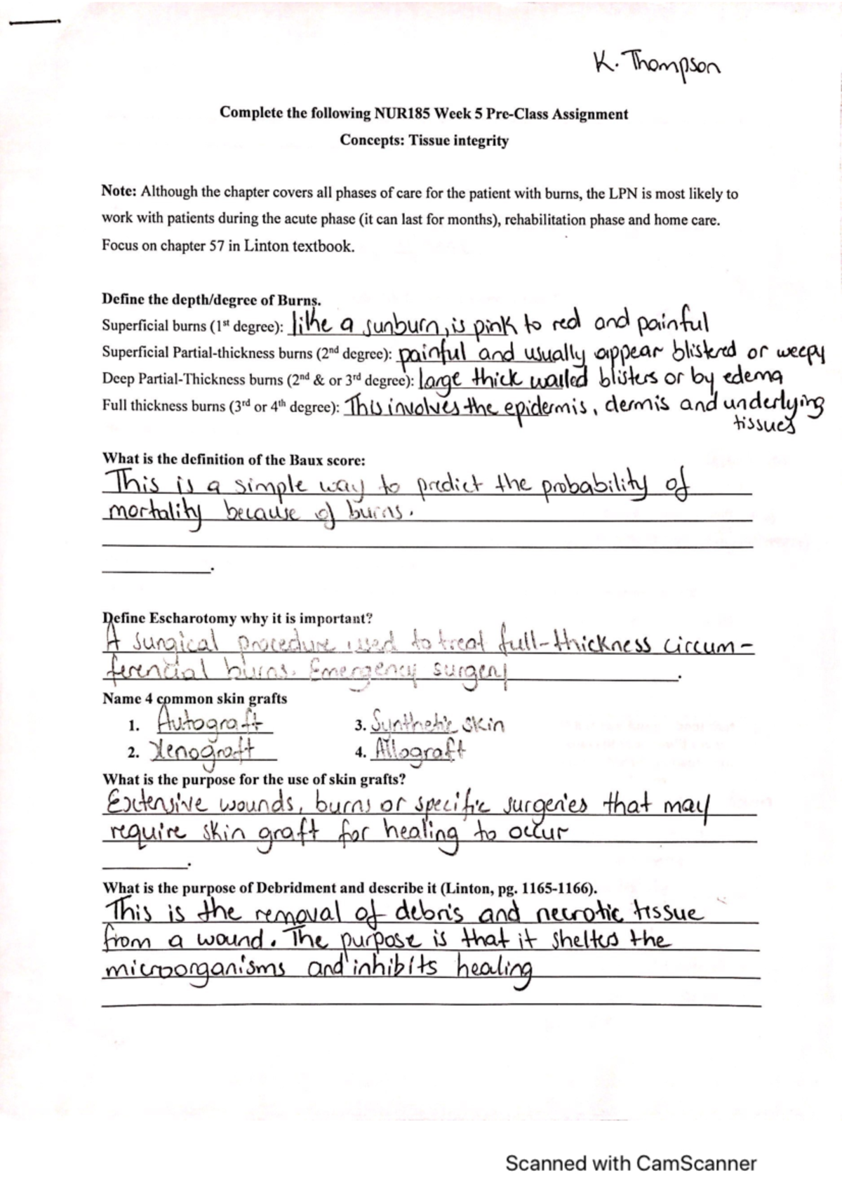 185 week 5 - homework - NUR 185 - Studocu