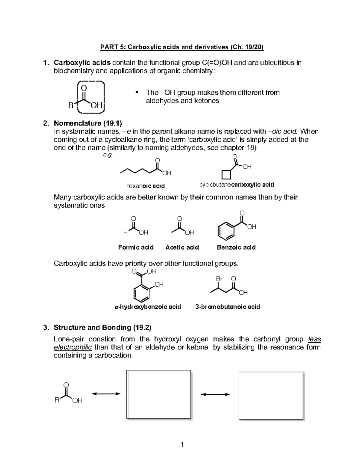 CH223 Course package 5 Carboxylic acids and derivatives Final - PART 5 ...