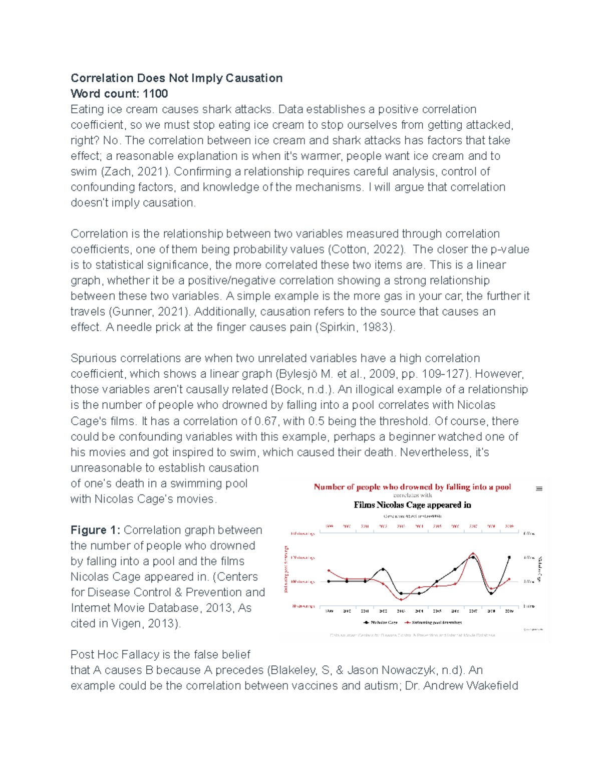 HPSC1001 Essay 1 - Correlation Does Not Imply Causation Word count ...