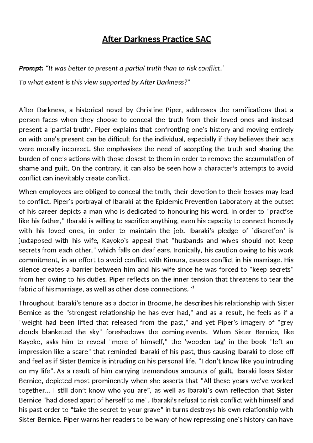 After Darkness Practice SAC - After Darkness Practice SAC Prompt: “It ...