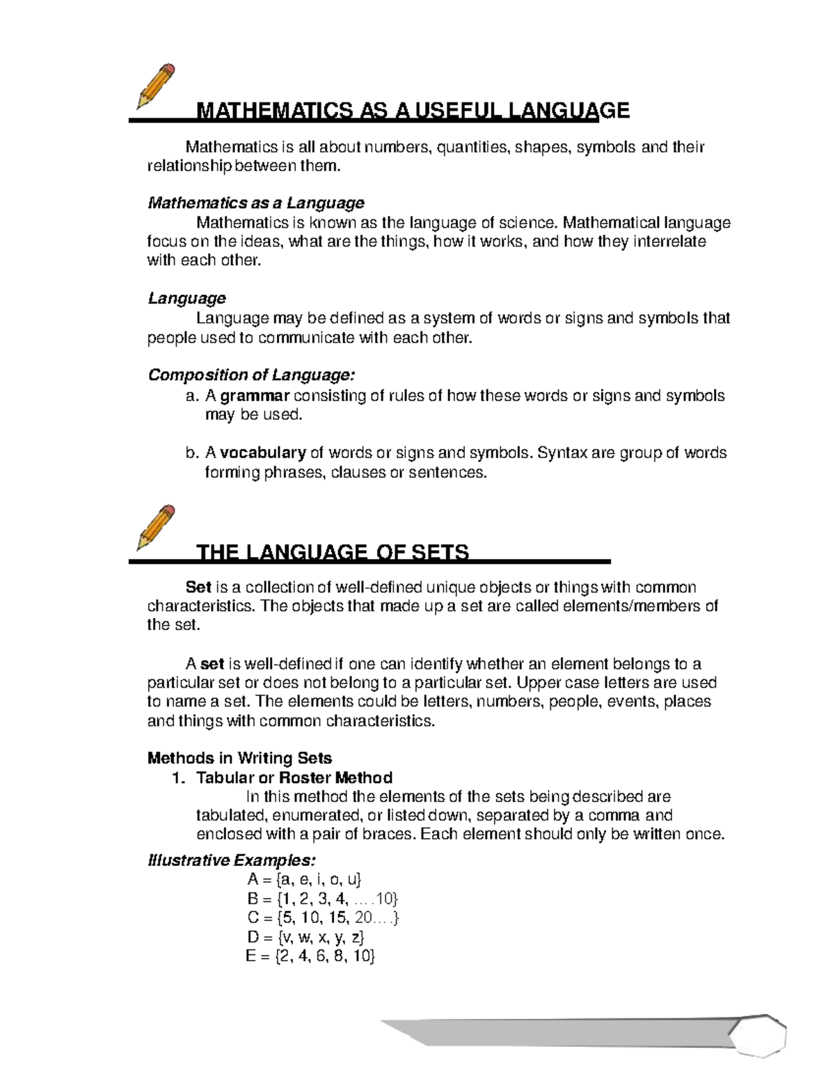 Logic and sets (Mathematic in the Modern World) - San Carlos - Studocu