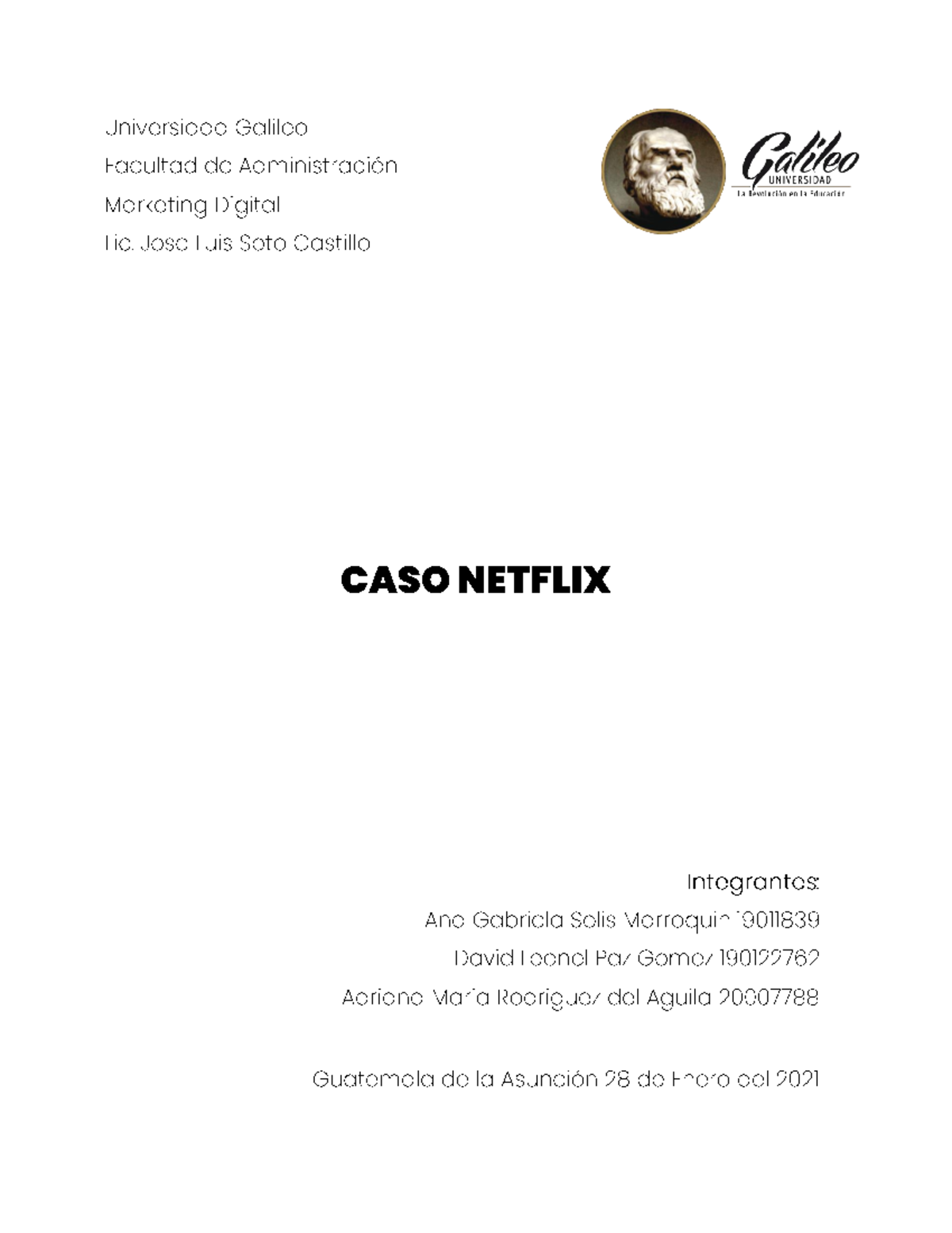CASO Netflix - Apuntes 2trfqwr - Mercadotecnia I - Studocu