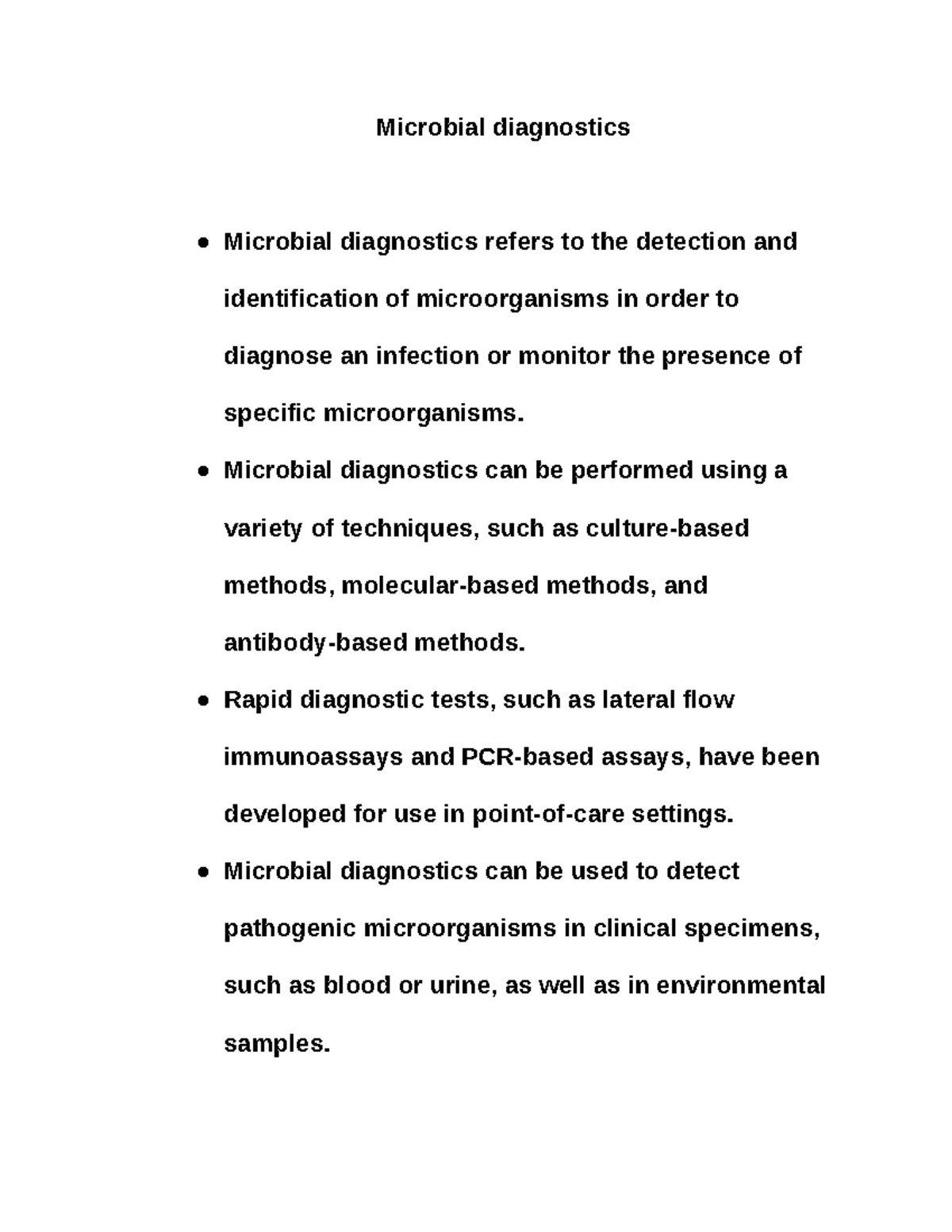 Microbial diagnostics - Google Docs - Microbial diagnostics Microbial ...