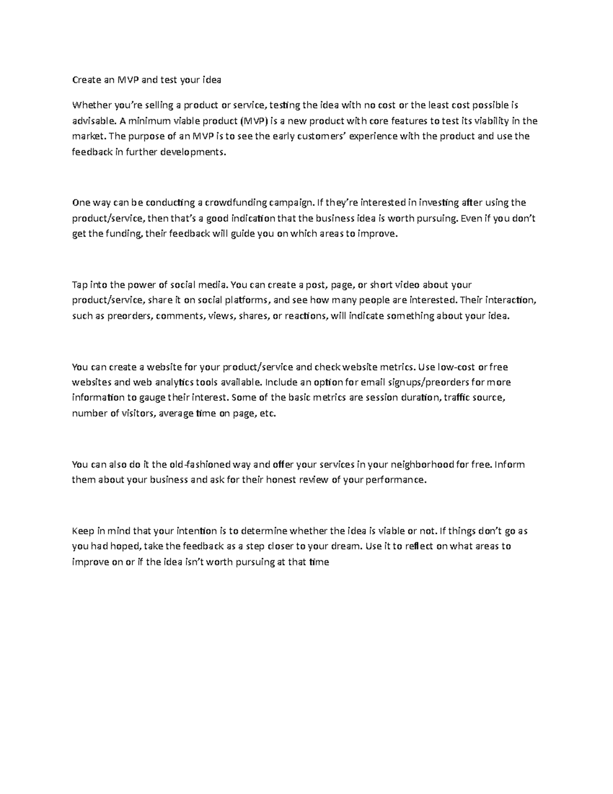 Create an MVP a-WPS Office - Create an MVP and test your idea Whether ...