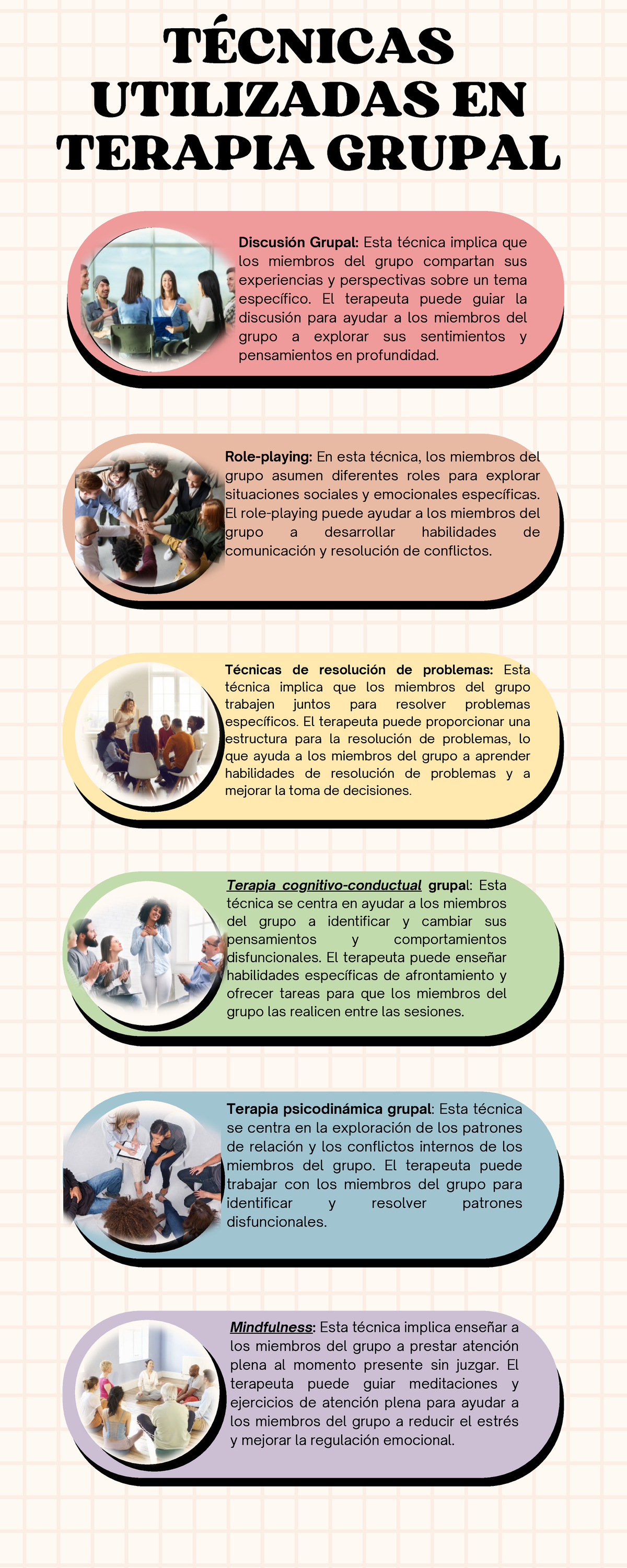 Infografia DE Tecnicas Utilizadas EN Terapia Grupal - Terapia cognitivo-conductual grupal: Esta ...