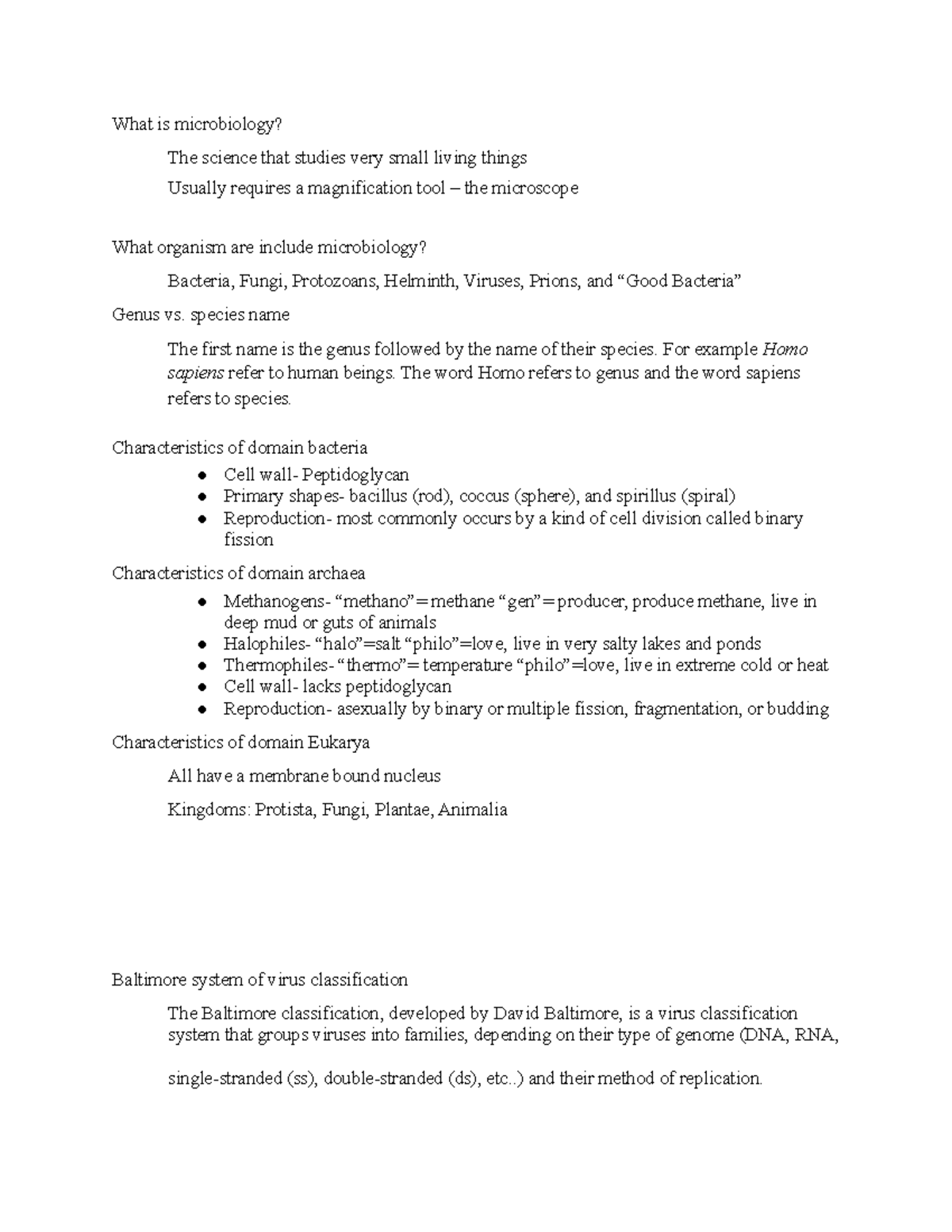 Microbio Exam 1 Study Guide - What is microbiology? The science that ...