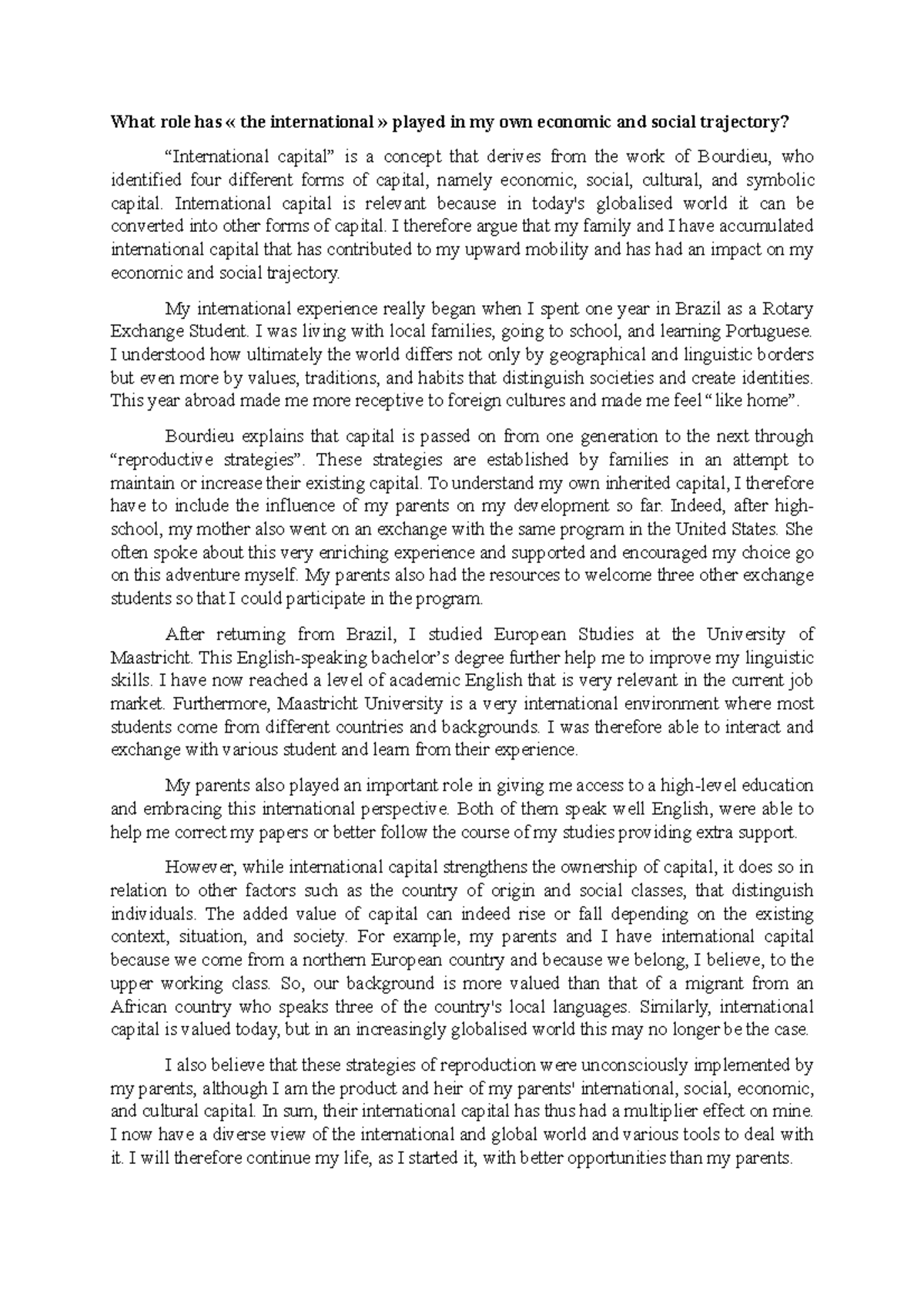 Exam Examples - Questions d'examen avec réponse - What role has « the ...