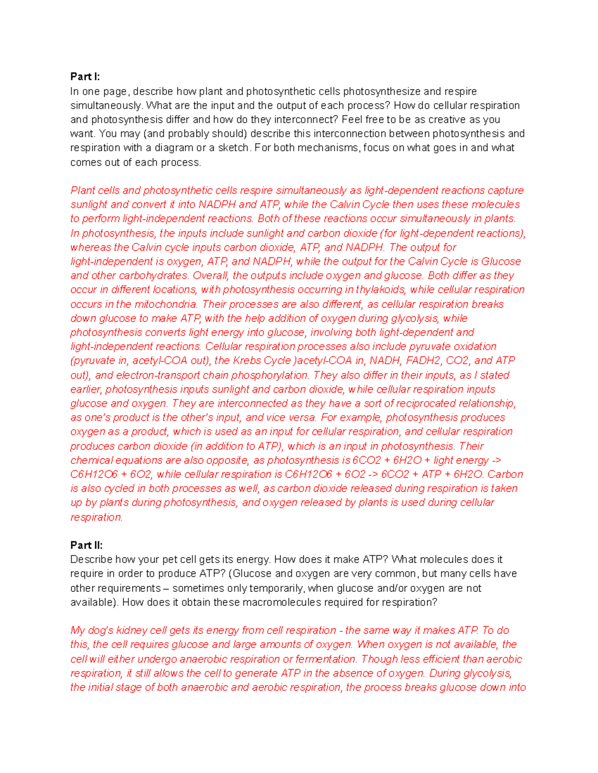 Pet Cell Assignment 2 - Dr. Benoit Jacquet - Fall 2023 - Part I: In one ...