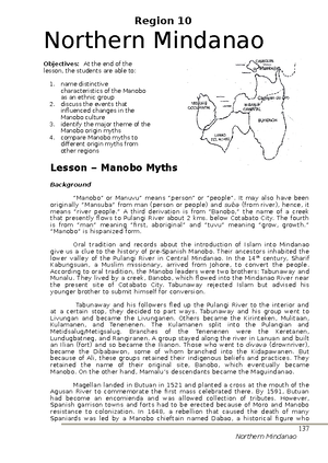Region 9 - Lesson 1 - Subanon Long Tales Background The Subanon (also ...