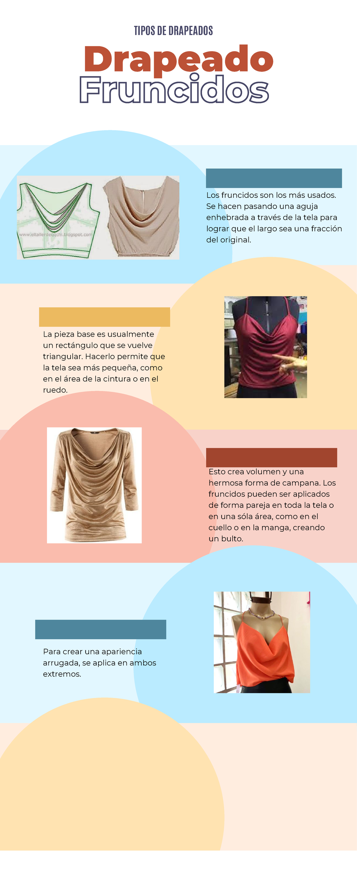 Drapeado fruncido - Los fruncidos son los más usados. Se hacen pasando ...