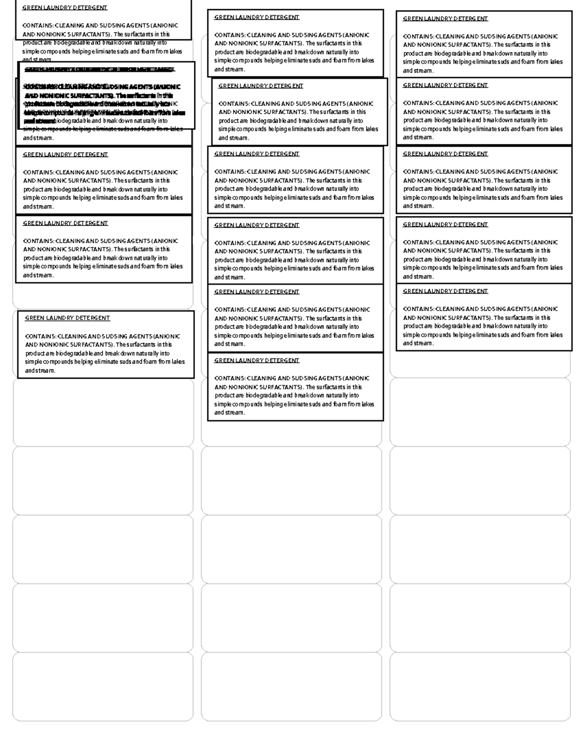 Green Detergent - caution notice for soap - GREEN LAUNDRY DETERGENT ...